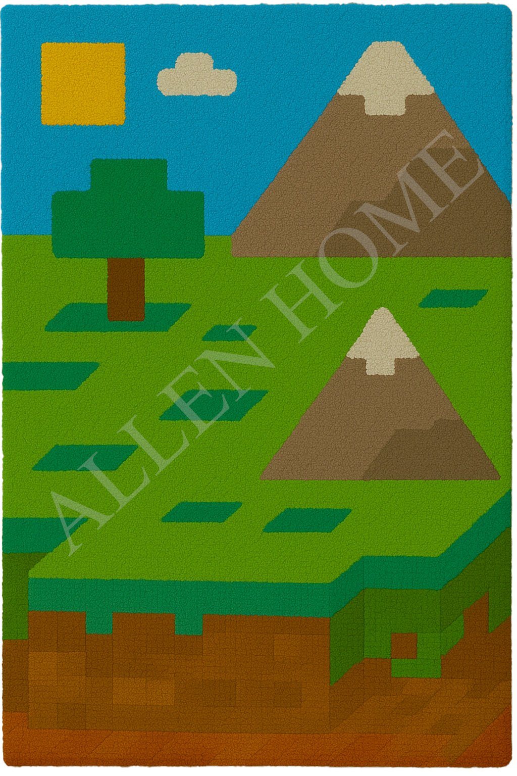 Pixel Block Game Rug – Hand-Tufted Wool Rug for Kids & Teens – Allen Home