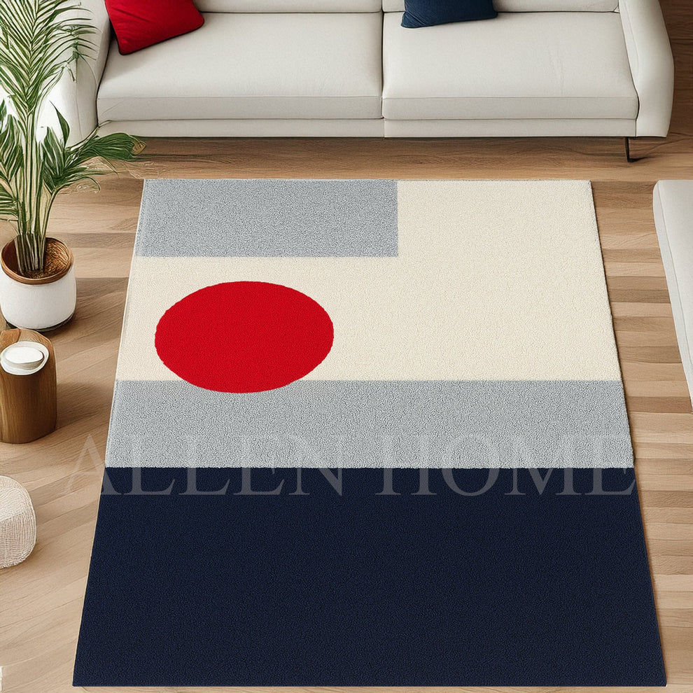 Red Dot Rugs – Artistic Rugs with Striking Red Accents | Allen Home