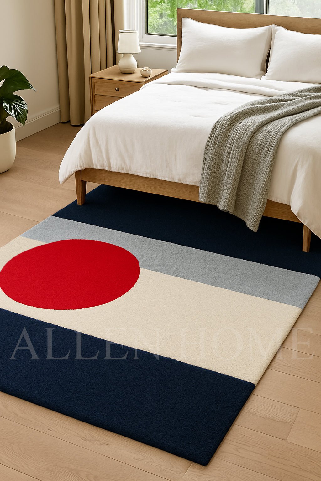 Red Dot Rugs – Artistic Rugs with Striking Red Accents | Allen Home