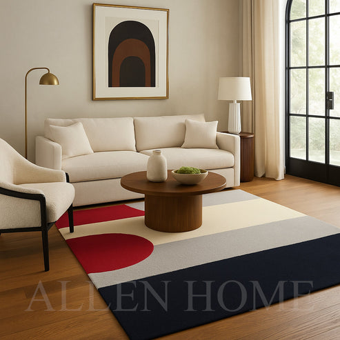 Red Dot Rugs – Artistic Rugs with Striking Red Accents | Allen Home