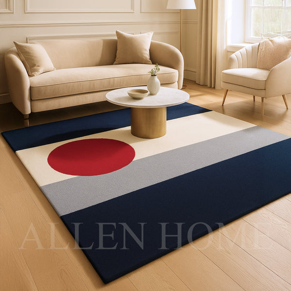 Red Dot Rugs – Artistic Rugs with Striking Red Accents | Allen Home